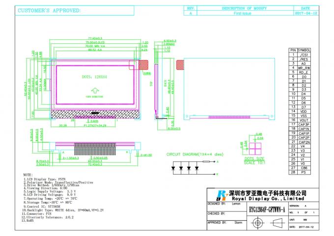 128x64 Dots COG LCD Module Transflective Positive FSTN Monochrome Lcd ... 128x64 Dots COG LCD Module Transflective Positive FSTN Monochrome Lcd ...